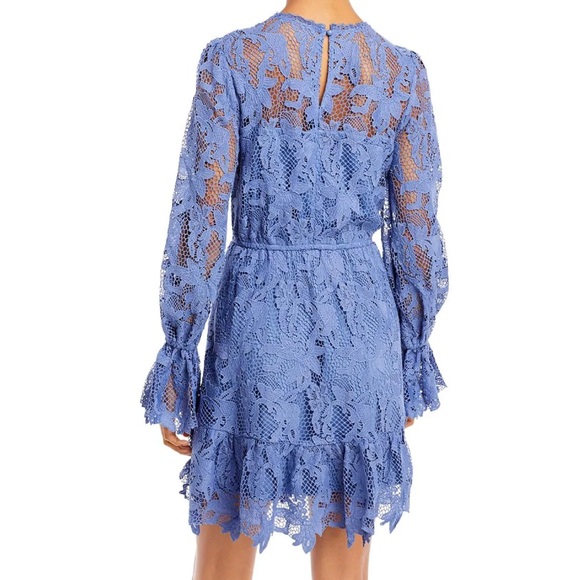 Aqua | Dresses | Nwt Xs Periwinkle Blue Slate Luxe Lace Ruffle Party ...